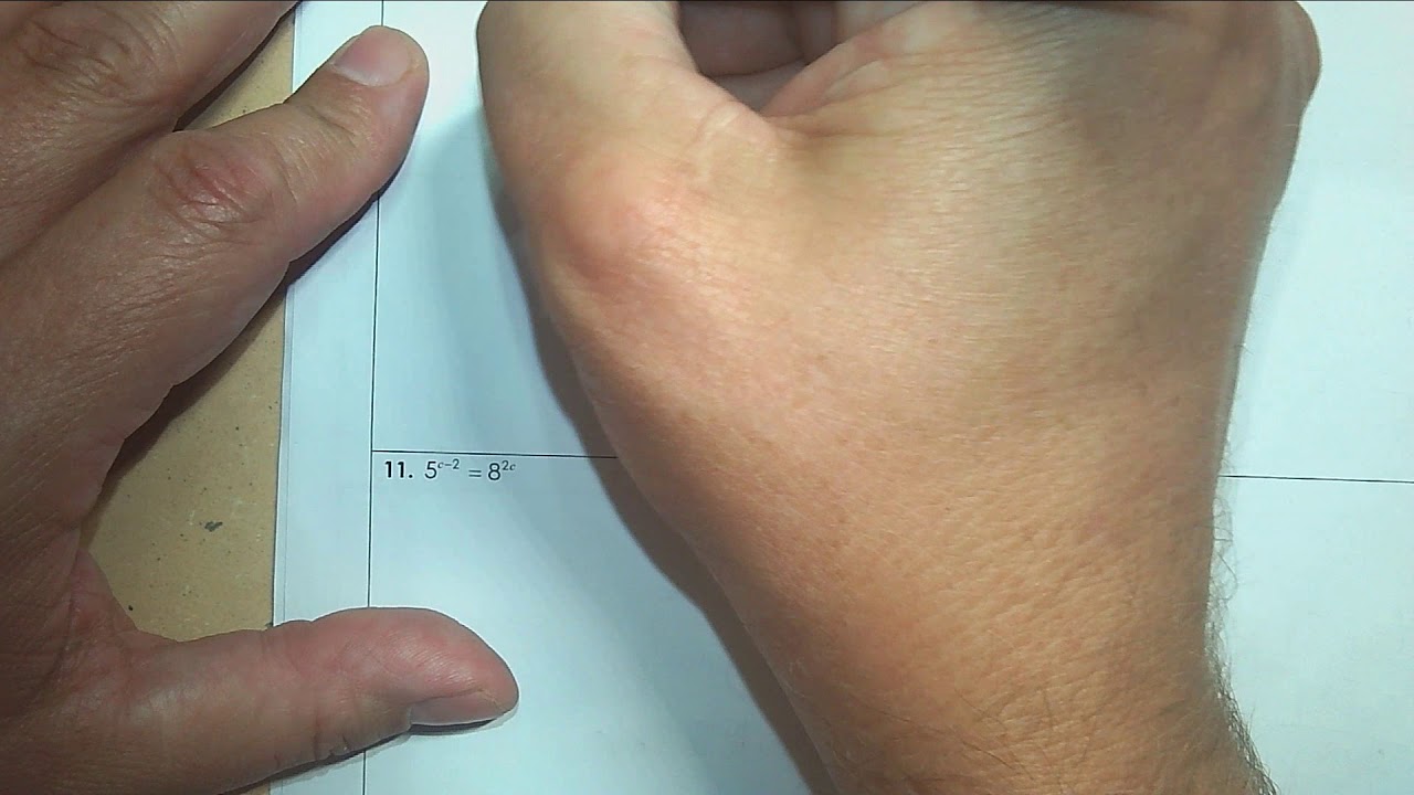 HW solutions to solving exponential equations using logarithms