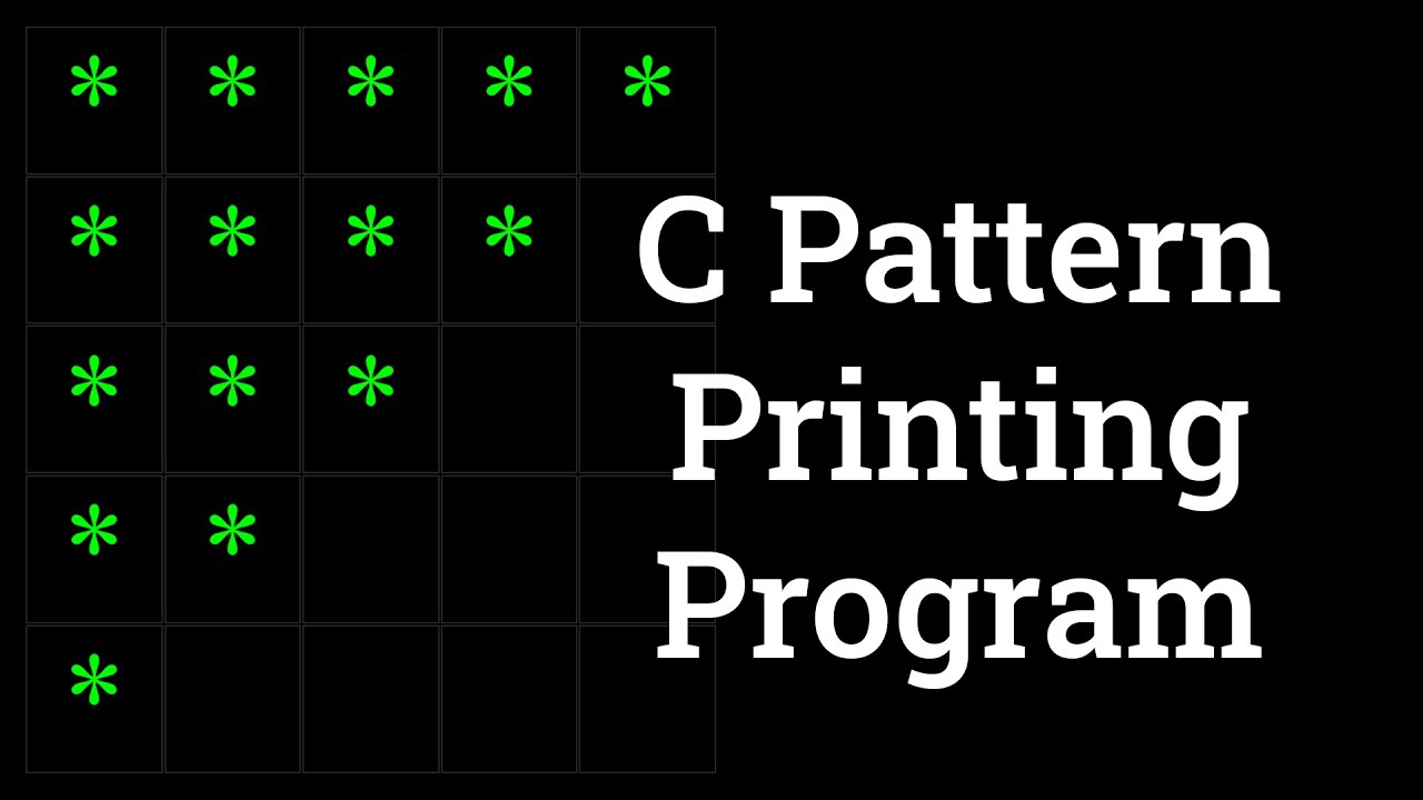 C Pattern Printing Program | Inverted Right-Angle Triangle