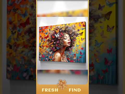 Graffiti Canvas Art | Girl Multicolor Butterflies Print Poster Art Canvas Wall Art | Living Room ...