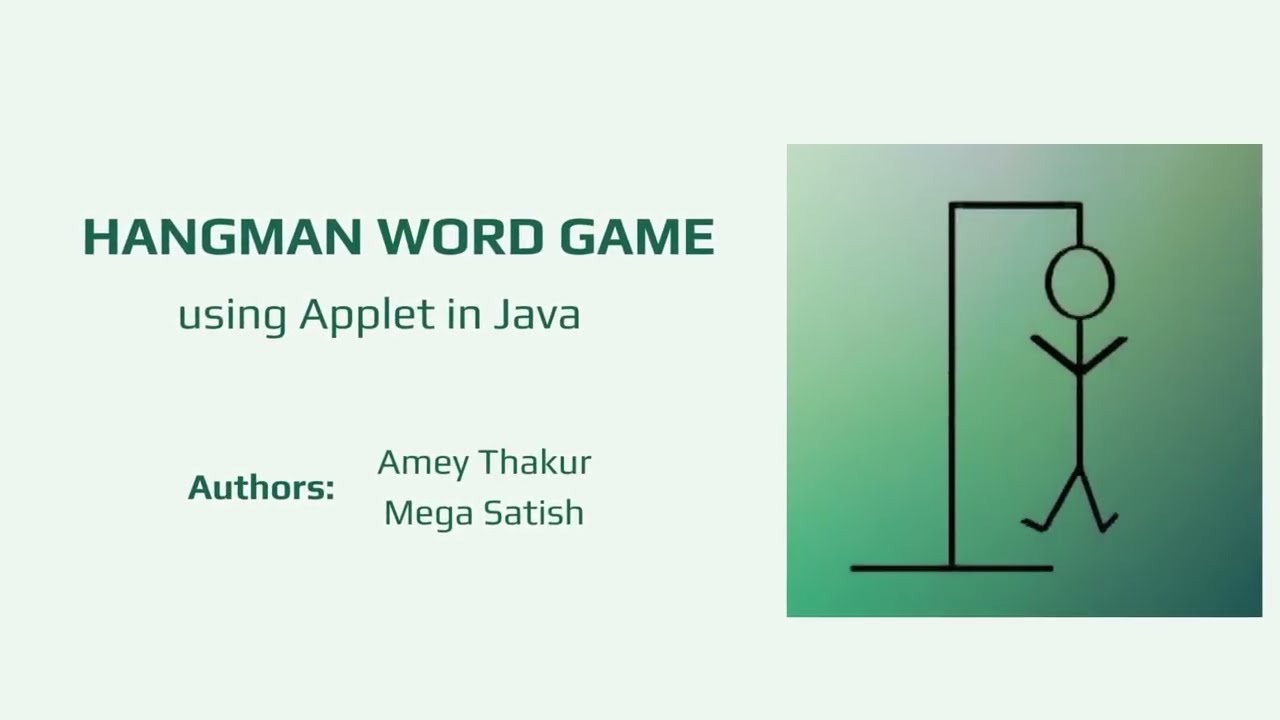HANGMAN WORD GAME USING APPLET IN JAVA
