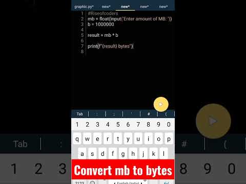 How to convert mb to bytes in python#shorts #programming #python #coding #trending