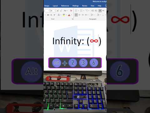 Insert Infinity Symbol (∞) in Word with Shortcut Key | Easy Typing Tip #shorts