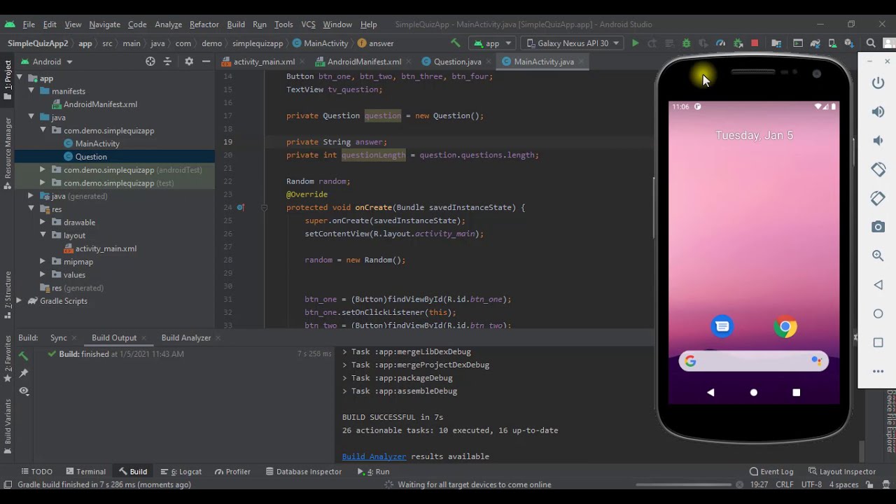 Android Simple Quiz App Tutorial