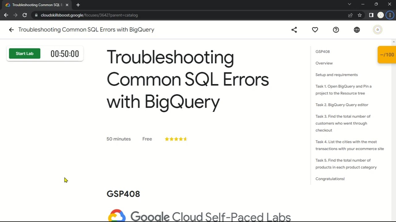 Troubleshooting Common SQL Errors with BigQuery | GSP408 | Solution