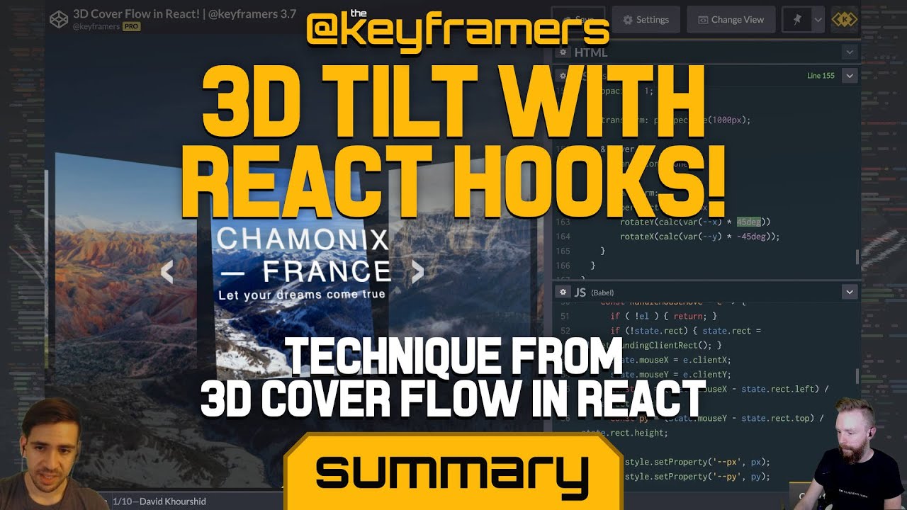3D Tilt Hook in React with useRef! | SUMMARY from 3D Cover Flow in React | @keyframers 3.7.3