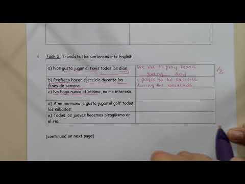 KS3 Spanish - Translation Spanish to English