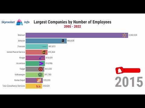 Largest Companies In The World By Number of Employees (2005-2022)