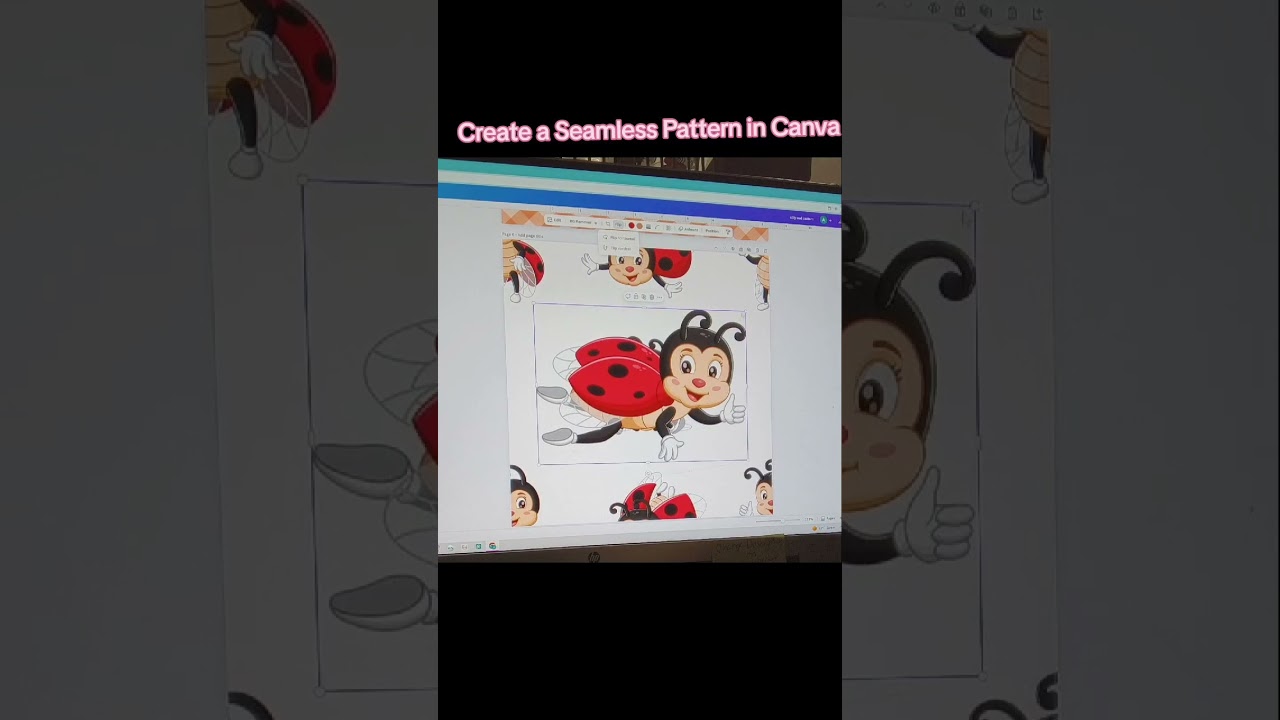 Ladybug Seamless Pattern using Canva