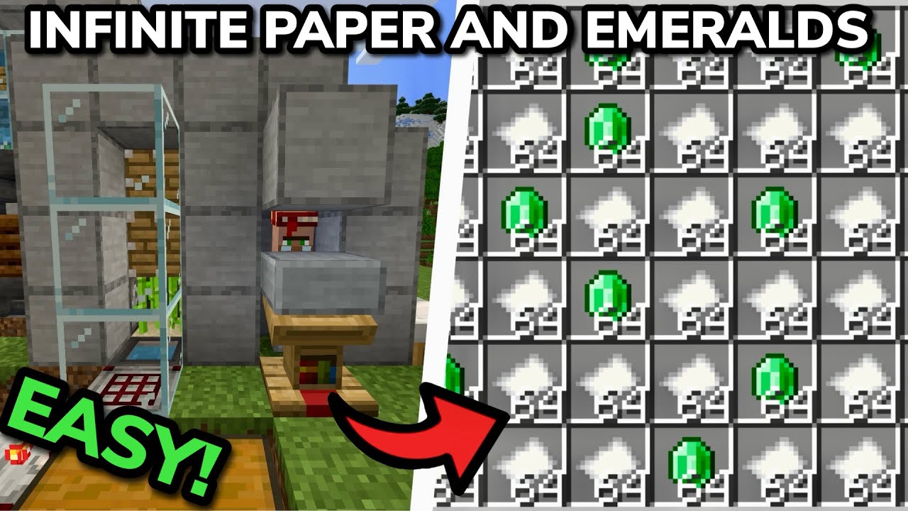 BEST 1.21 PAPER AND EMERALD FARM TUTORIAL in Minecraft Bedrock (MCPE ...
