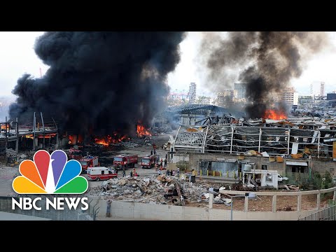 Huge New Fire At Port Warehouse Wrecked In Catastrophic Beirut Blast | NBC News NOW