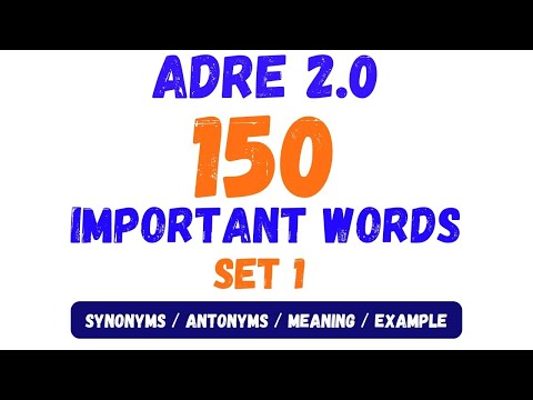 Synonyms / Antonyms / Meaning 50 Important English words / ADRE / ASSAM POLICE / PG TET