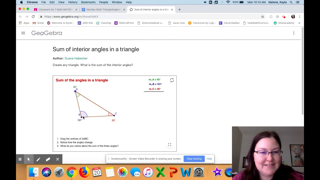Geogebra: Triangle Angle Maker