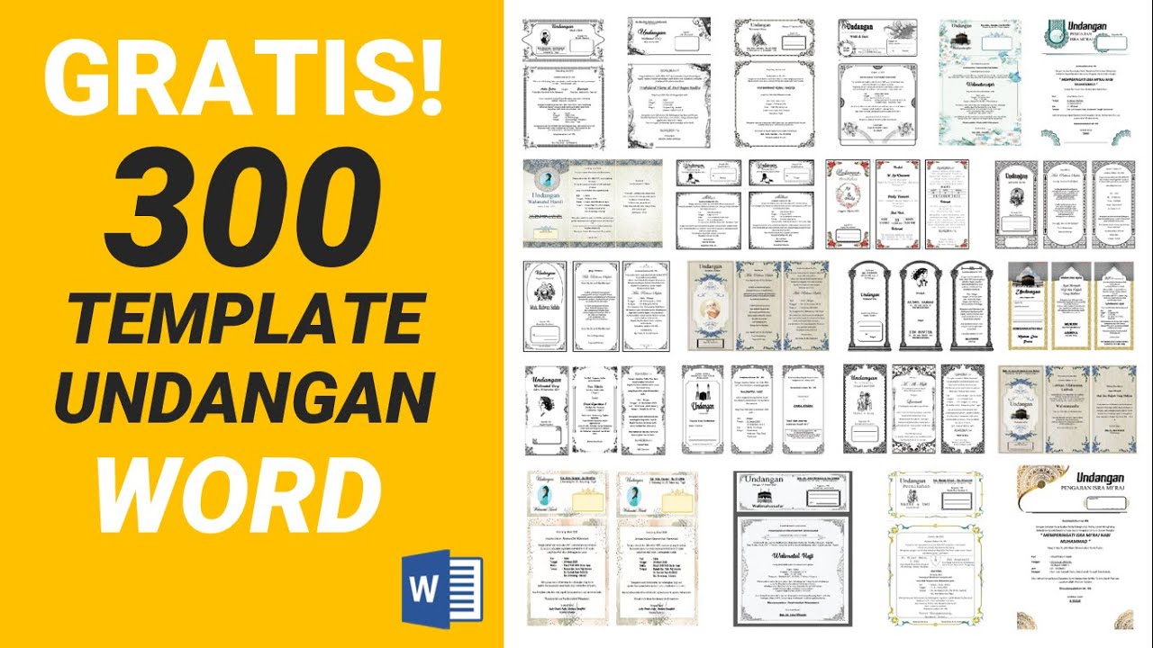GRATIS! 300 Template Undangan VERSI WORD, Undangan Walimatul