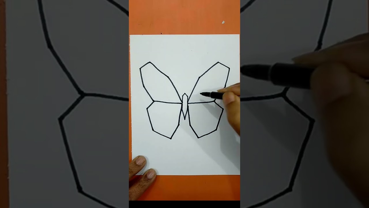 Butterfly Geometric Drawing. #shorts