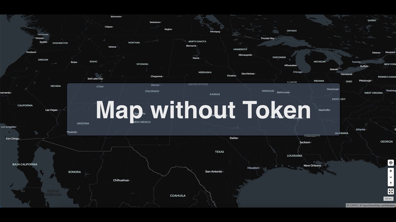 Map Without Token (API_TOKEN) - React JS & Maplibre