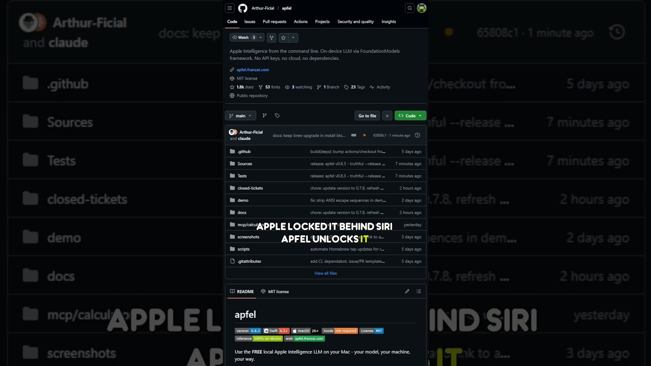 apfel: CLI + HTTP Server for Apple’s Foundation Model