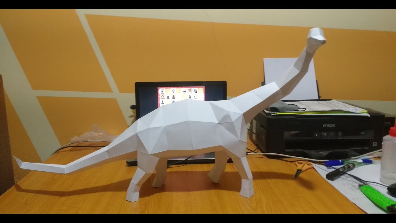 Dinosaurio Papercraft DIY Descarga tu plantilla gratuita
