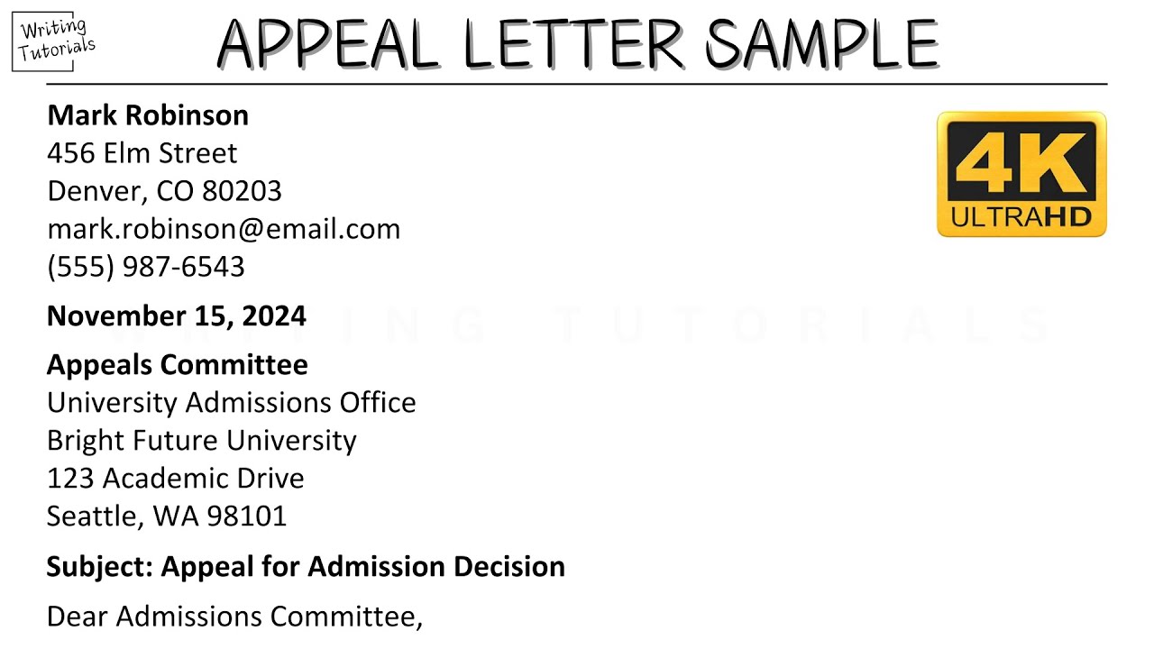 How To Write Appeal Letter with Sample and Explanation | Writing Tutorials