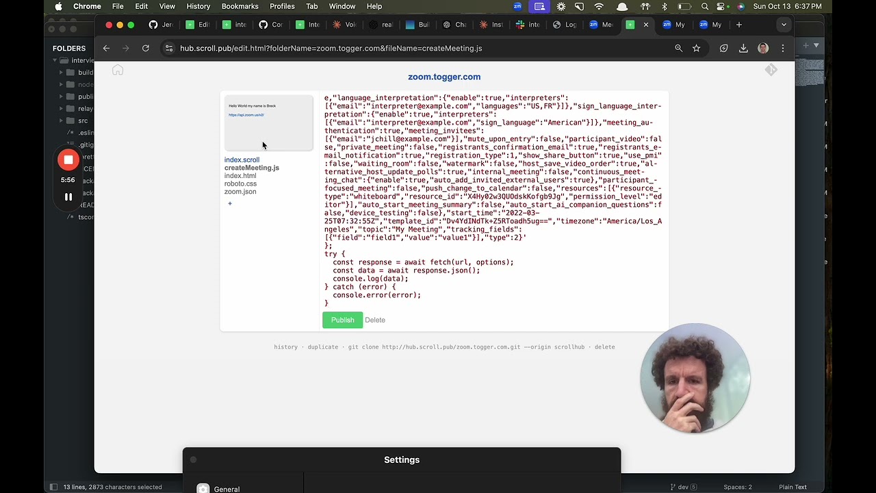 Trying Zoom API for the first time