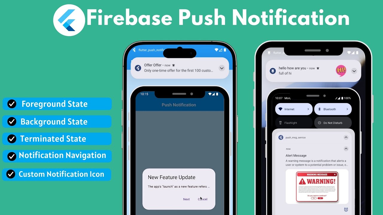 Complete Firebase Push Notification in Flutter | Foreground, Background, Terminated, Navigation