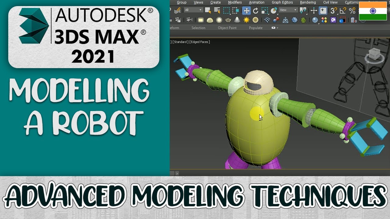 Poly Modeling :  Robot modeling 3ds Max Tutorial :