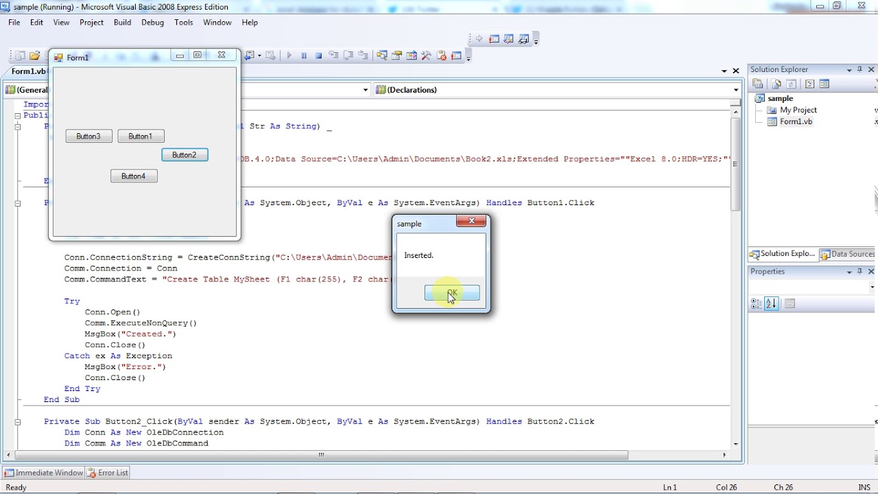 How to Create Excel Table and Insert Data from VB