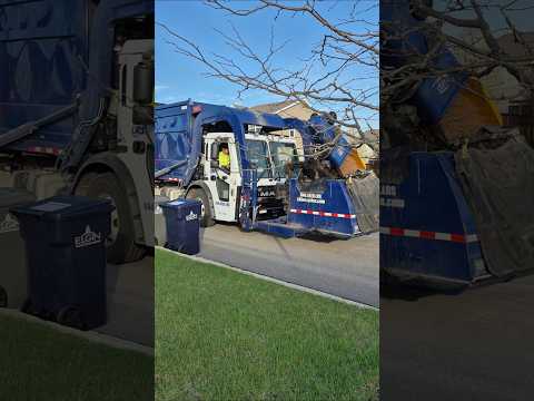 LRS garbage truck on yard waste #garbagetruck