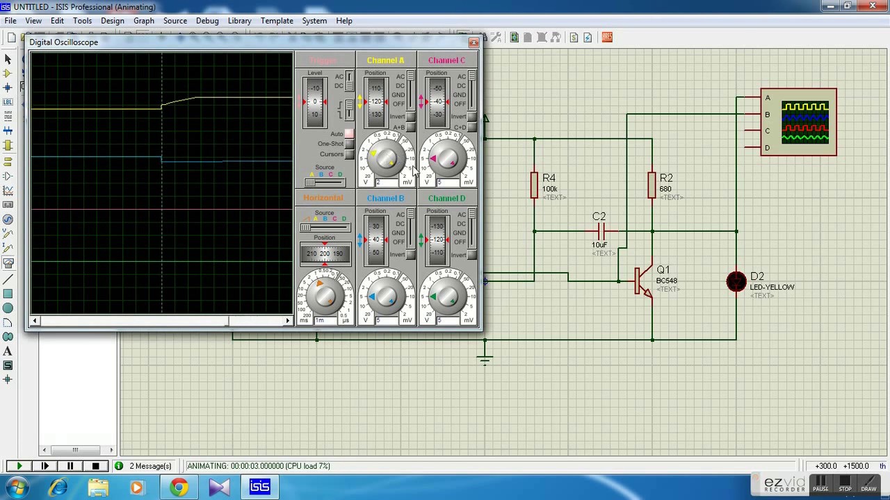 Proteus ISIS Tutorial - Astable Multivibrator using Transistors