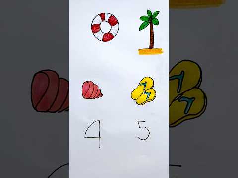 TRY THIS NUMBER DRAWING TRICK TO DRAW SUMMER DOODLES ☀️#artshorts #easydrawing #drawingtricks