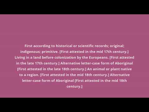 what is the meaning of aboriginal