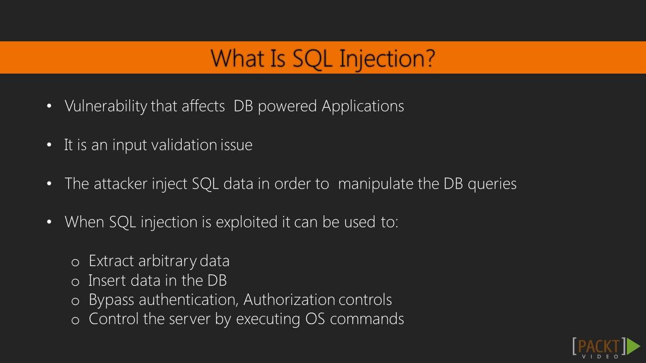 Learning Python Web Penetration Testing: SQL Injection Vulnerability | packtpub.com