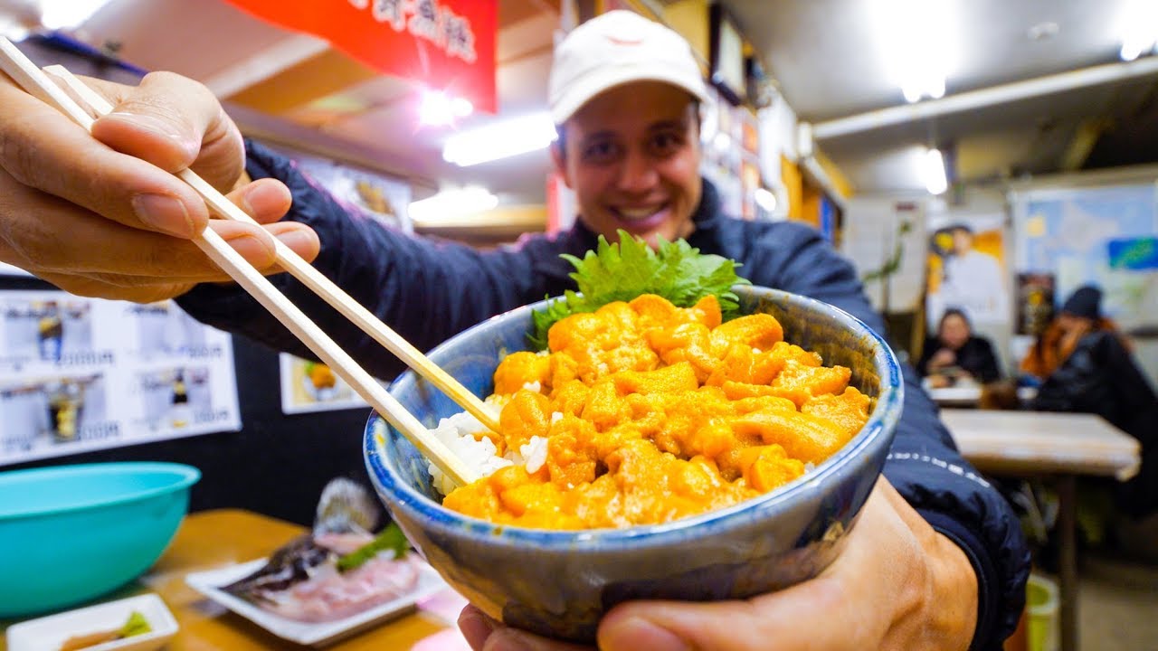 Unbelievable SEA URCHIN (Uni) Rice Bowl - JAPANESE FOOD in Otaru ...
