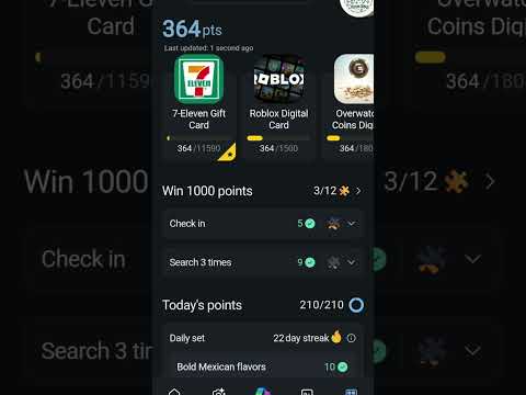 Finish Daily Task to Earn Points in Bing