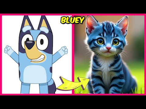 πΆBLUEY Movie Characters As CatsππΎ+ Guess The Emoji + Their Favorite Movies & More! | Bingo, Coco