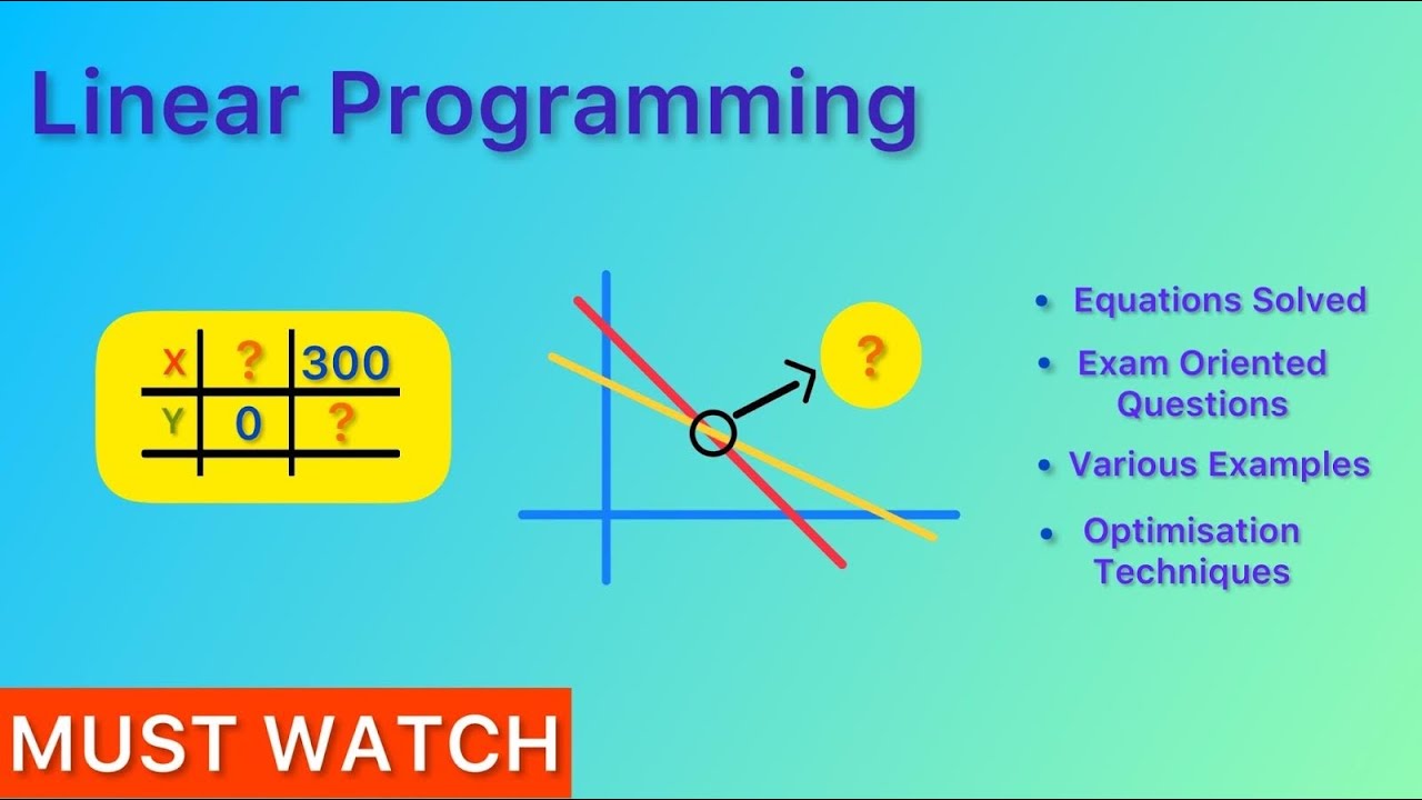 Linear Programming | Linear Programming Example | exam essentials|Exam oriented linear programming
