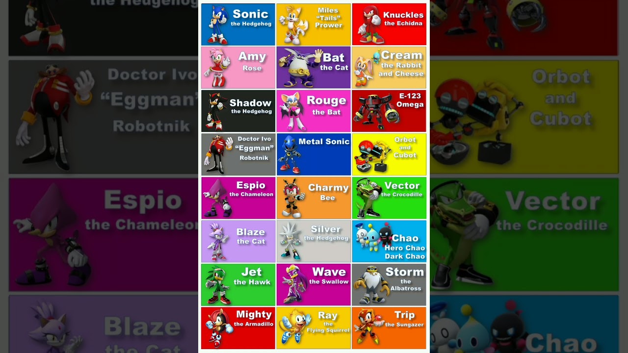 all sonic characters full name