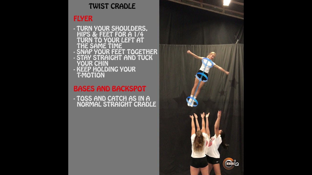 Full down (twist cradle) instructional video - cheerleading group stunts