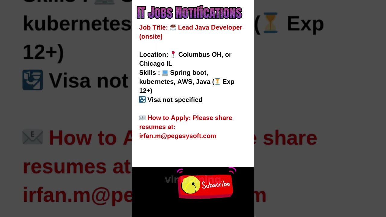 HIRING Lead Java Developer Oct 22, 2025