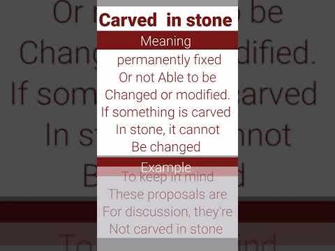 carved in stone |#englishlearning101 |#shorts |#vocabulary