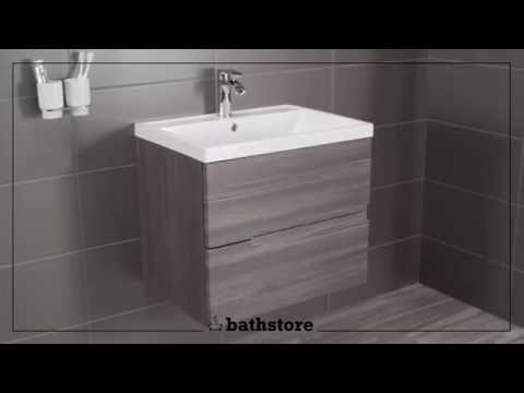 Vermont 600 basin and grey avola wall mounted vanity unit