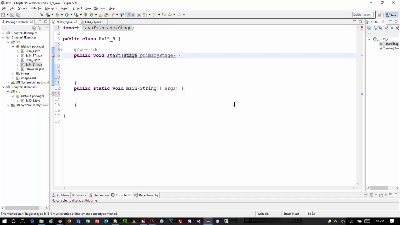 Java Programming 2 - Chapter 15 Homework Exercises Part 2