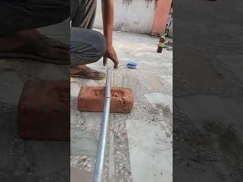 how to cut GI (Galvanized Iron) Pipe with hack-saw #galvanized #shorts
