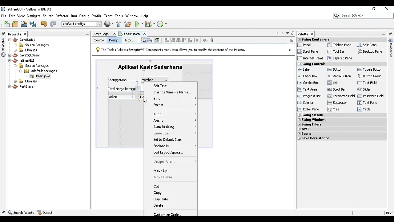 Membuat Aplikasi Kasir Sederhana Menggunakan Java pada Netbeans