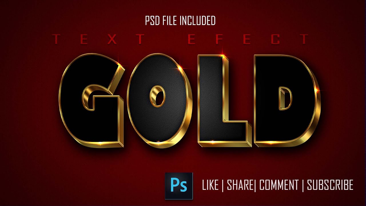 3D GOLD TEXT EFFECT IN PHOTOSHOP + PSD FILE | PHOTOSHOP TUTORIAL 2023
