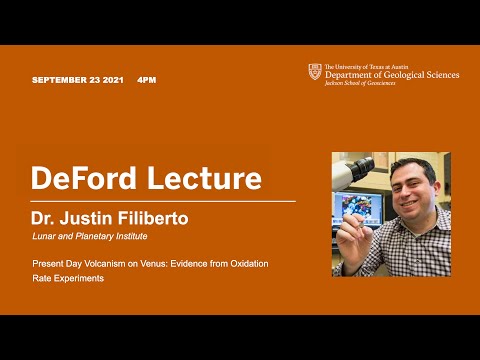 Justin Filiberto | Present Day Volcanism on Venus: Evidence from Oxidation Rate Experiments