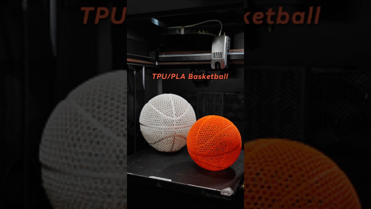 Tried 3D printing a PLA/TPU basketball with K2 Plus #creality #basketball #3dprinting