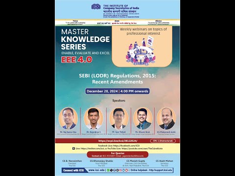 Live Webinar on SEBI (LODR) Regulations, 2015: Recent Amendments
