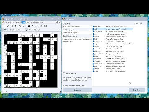 Generative AI for crossword themes and clues