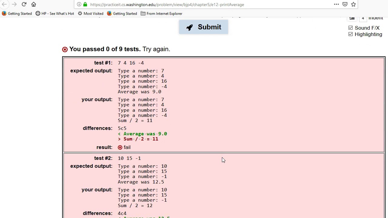 Building Java Programs Chapter 5 Exercise 5.12 printAverage