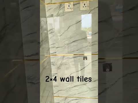 2Γ4 ki tile wall me golden Patti me kaise lgti h #golden #tiles #contractor #walltile #bathroomdecor